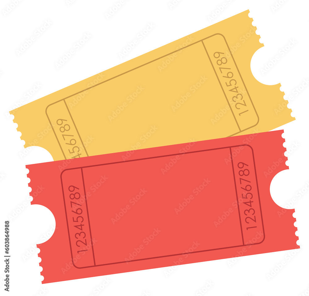 Vector illustration of ticket icon in flat style. Retro ticket isolated ...