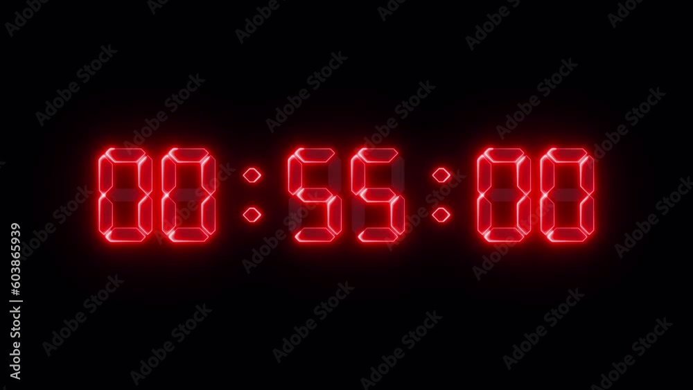One Minute Neon Digital Negative Countdown Timer. 60 Seconds Digital ... One Minute Neon Digital Negative Countdown Timer. 60 Seconds Digital ...