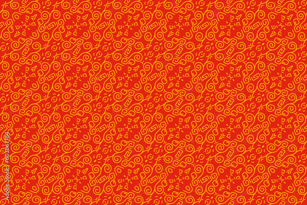 Red and orange background with swirls. Seamless pattern in vector ...