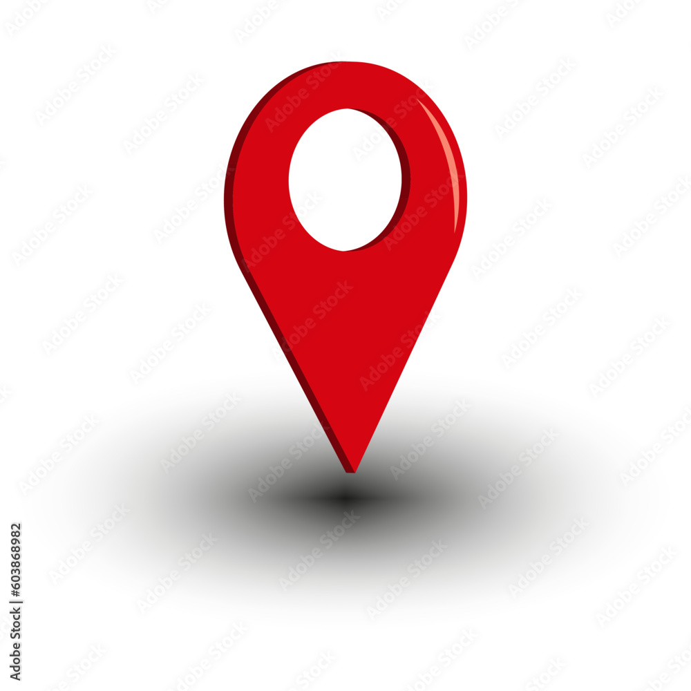 Relocation. Moving sign. Volumetric red vector symbol. Red volumetric ...