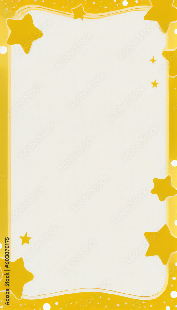 Cartoon star frame, golden yellow cheerful happy stars surrounding the ...
