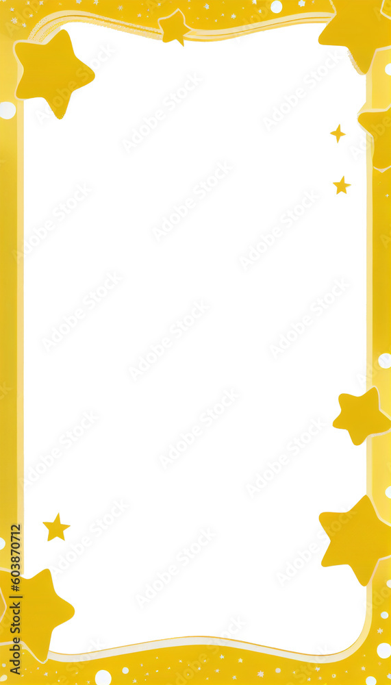 Cartoon star frame, golden yellow cheerful happy stars surrounding the ...