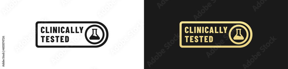 Clinically tested symbol or Clinically tested label vector isolated in ...
