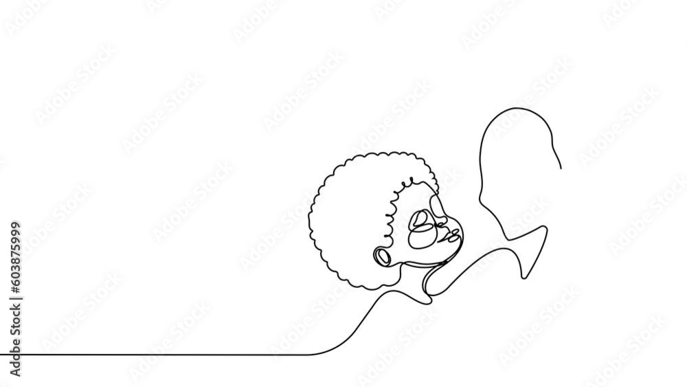 Mother's Day Self drawing animated stroke video. Mother and son ...