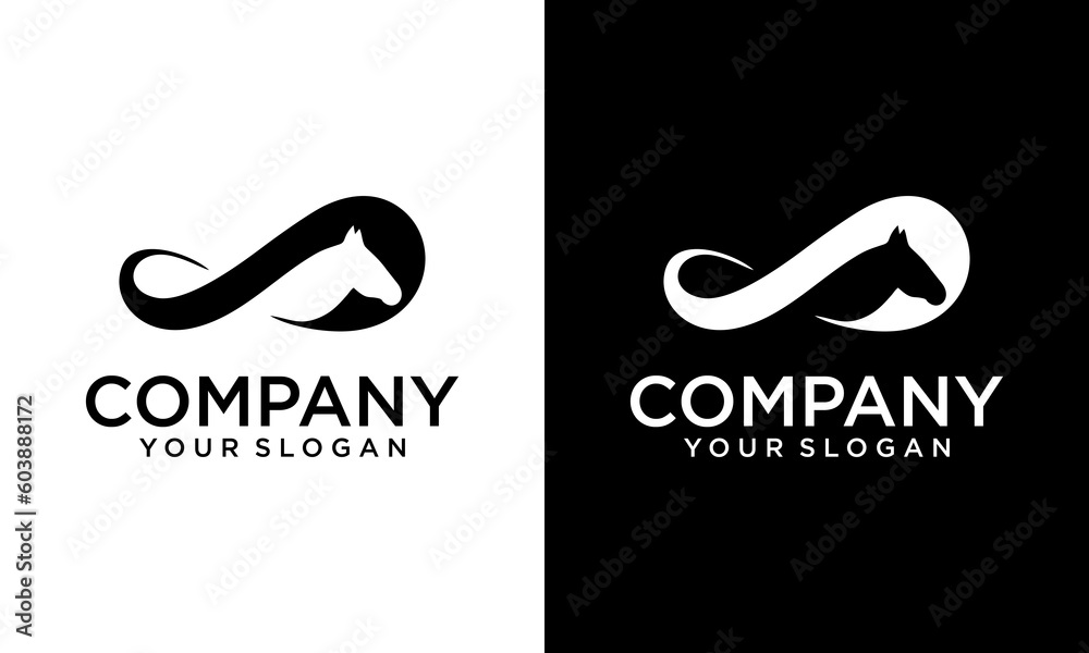 saddle infinity logo, with horseback vector. Infinity Horse Logo. logo ...