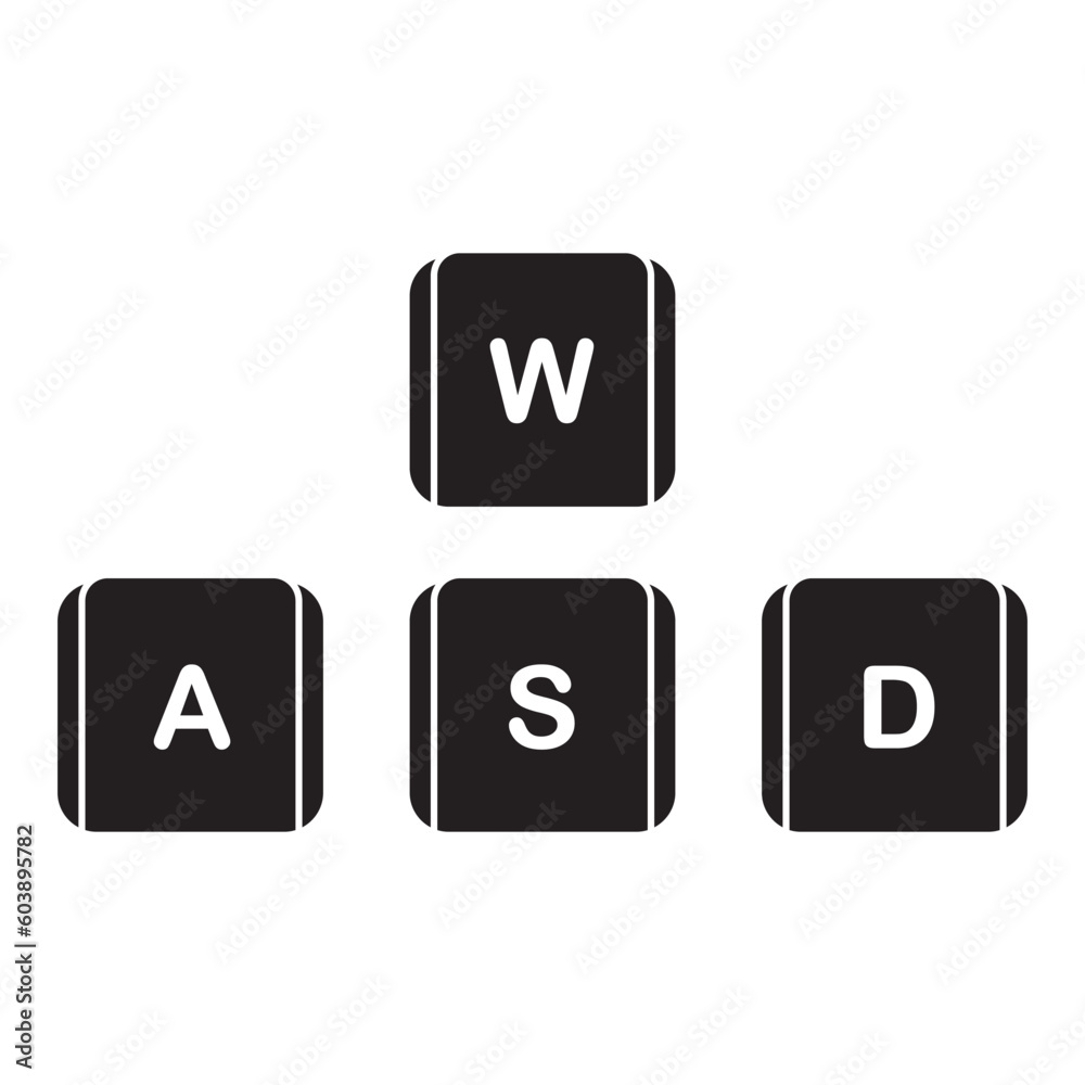 The shortcut keys. Black and white computer icon, vector illustration ...