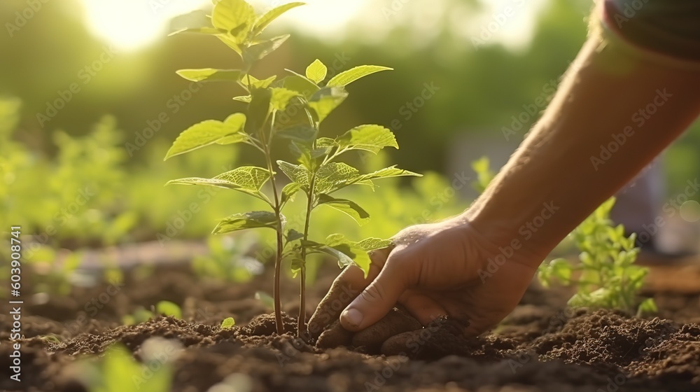 Person Planting Trees in a Community Garden to Promote Local Food ...