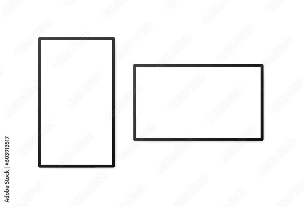 Screen orientation. Flat, black, screen rotation. Vector illustration ...