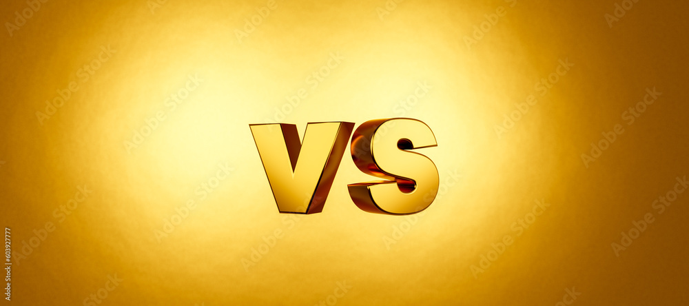 VS. Versus battle banner template on gold background. product ...