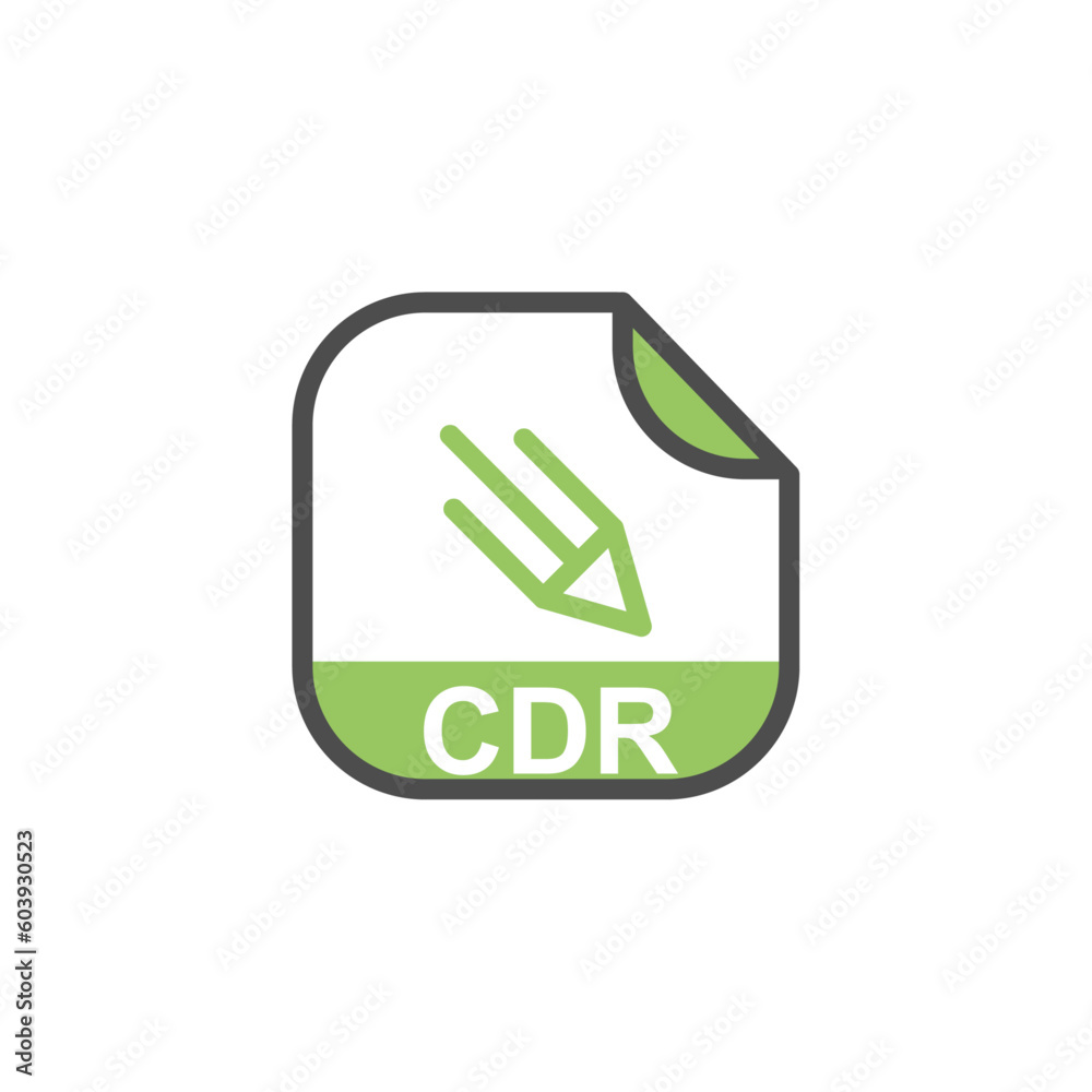 CDR File Extension, Rounded Square Icon with Symbol - Format Extension ...