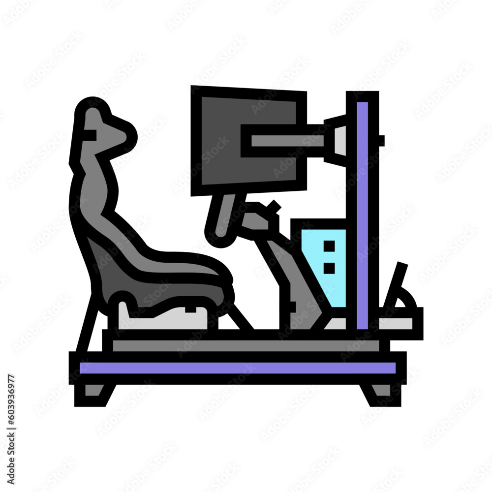 racing simulator vehicle color icon vector. racing simulator vehicle ...