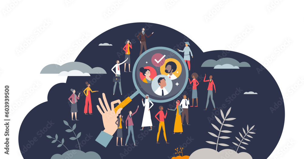 Vetor de Targeted audience for effective and accurate marketing tiny ...