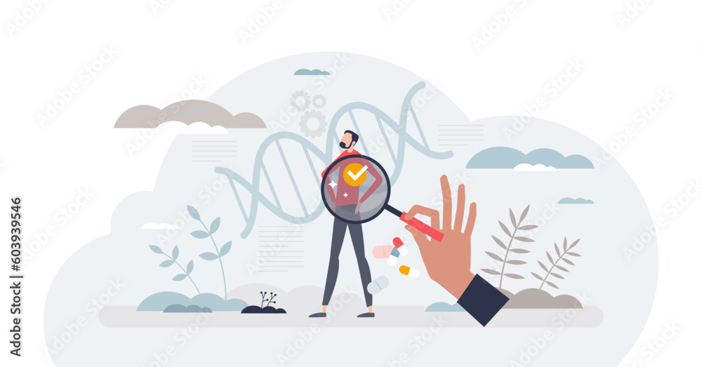 Personalized medicine as individual gene profile checkup tiny person ...