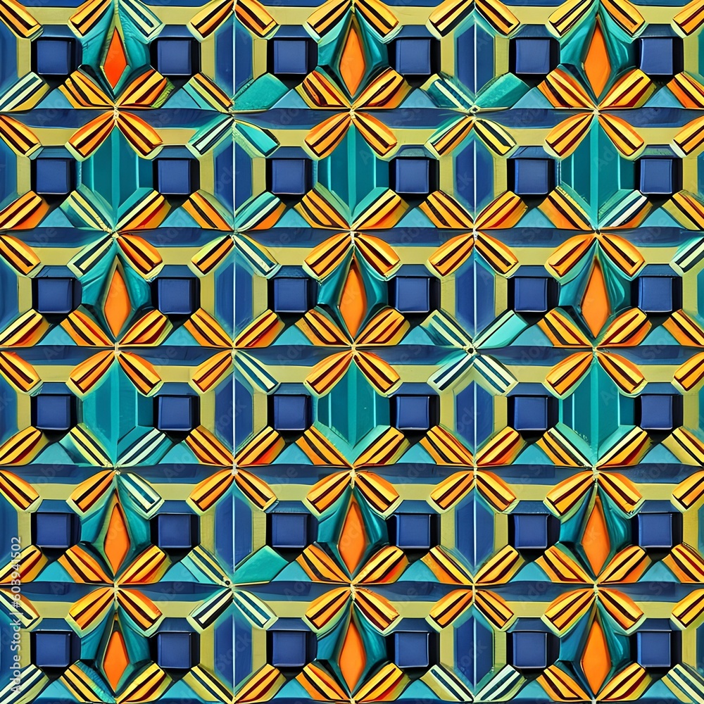 554 Retro Geometric Tiles: A retro and vintage-inspired background ...