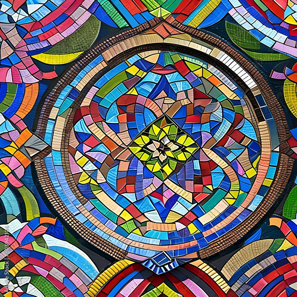 516 Geometric Mosaic Tiles: A modern and geometric background featuring ...