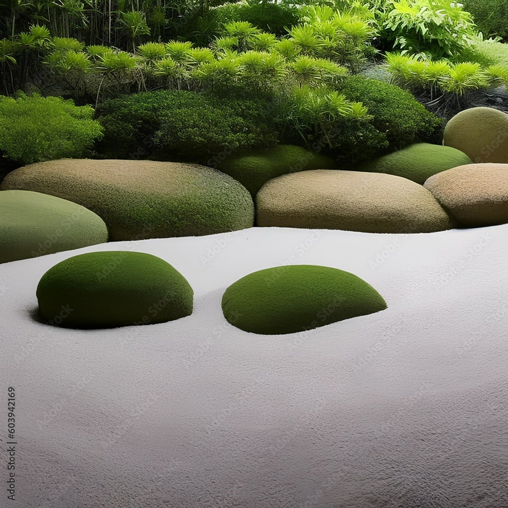 505 Serene Zen Garden: A serene and tranquil background featuring a Zen ...