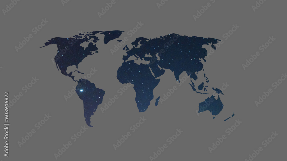 Colorful world map illustration design with stars Stock Illustration ...