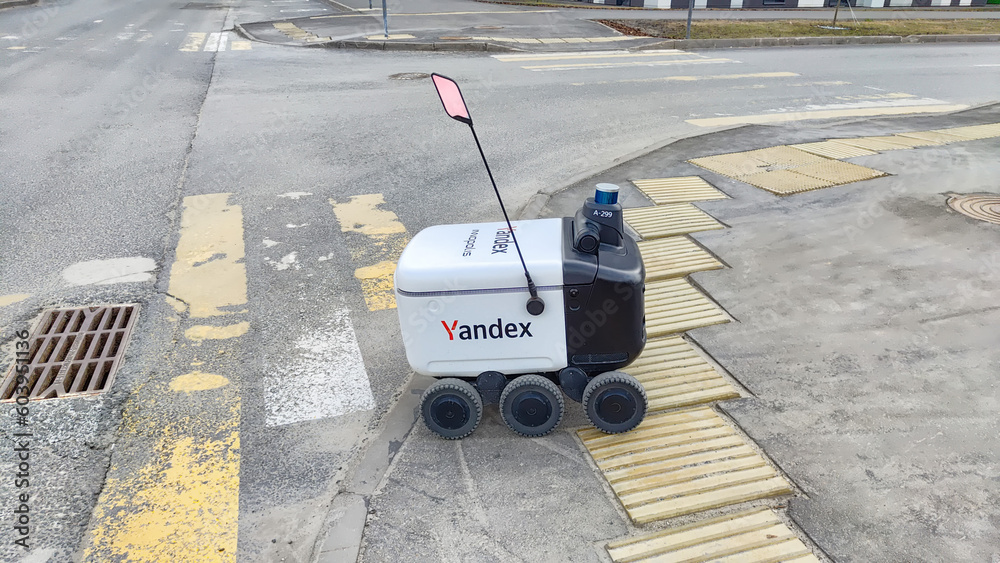 INNOPOLIS, RUSSIA - April 04, 2023: Small square automatic pizza and ...