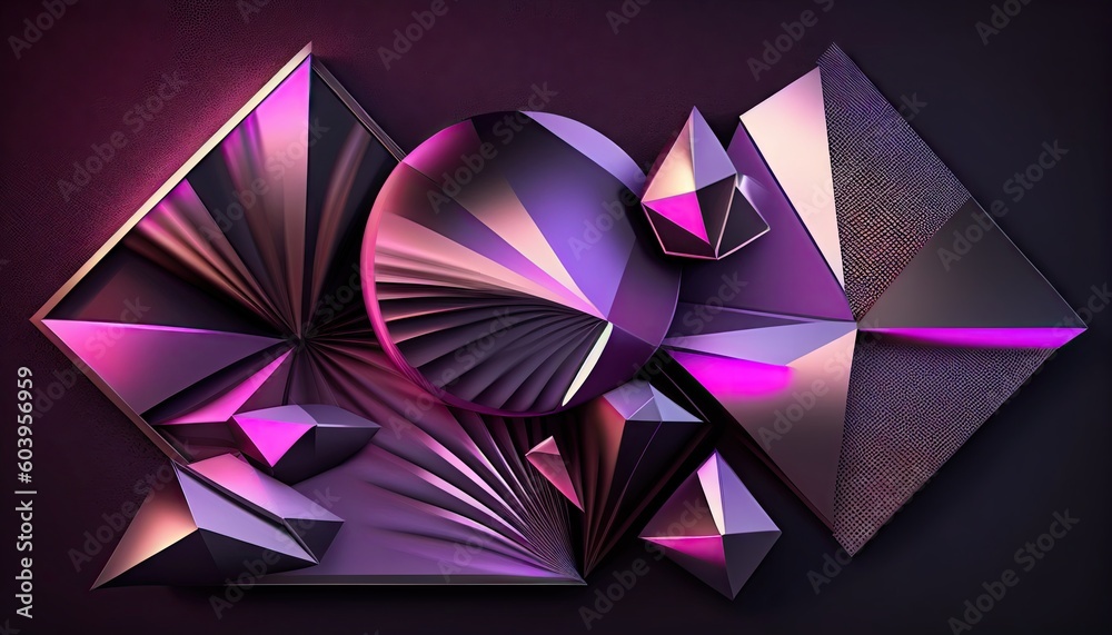 Geometry purple box futuristic technology minimal frat ray Abstract ...