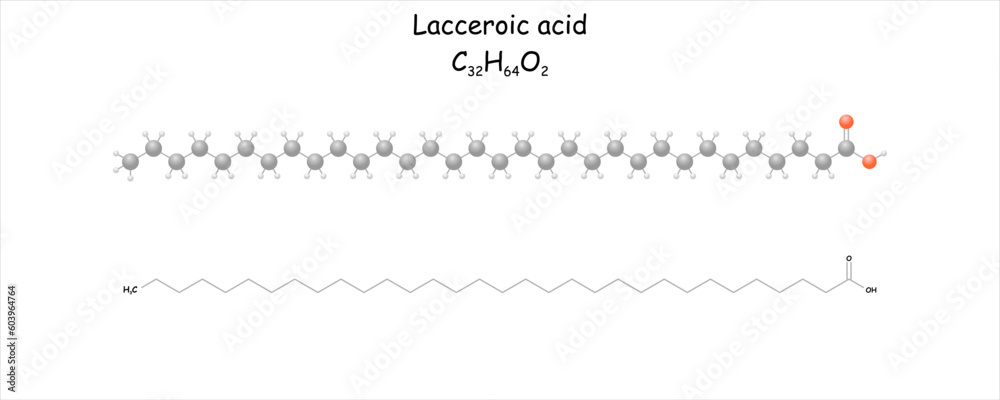 Stylized molecule model/structural formula of the unsaturated fatty ...