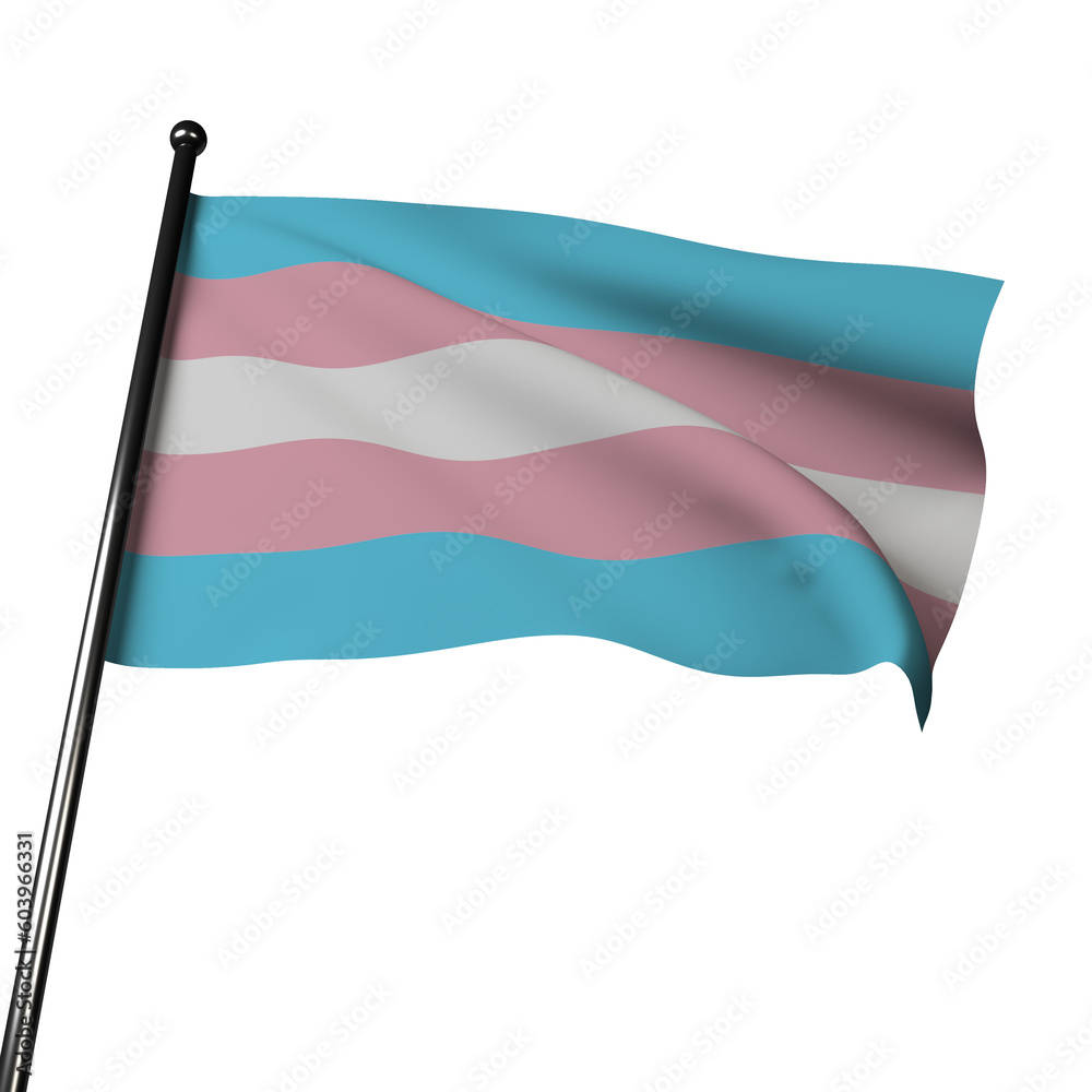 Transgender Pride Flag Waving in 3D. Symbol of LGBTQ+ Visibility and ...