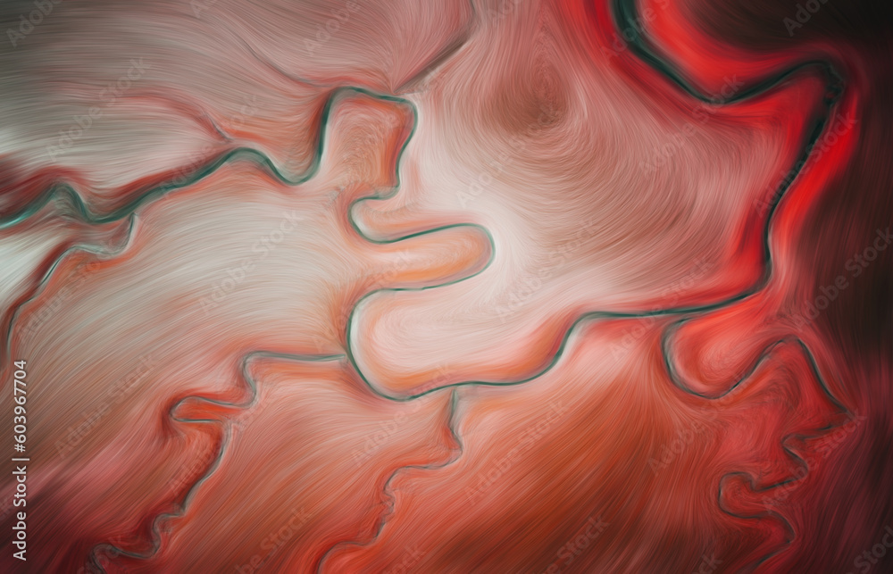 Abstract red blur texture. Blurred veins water stream backdrop with a ...