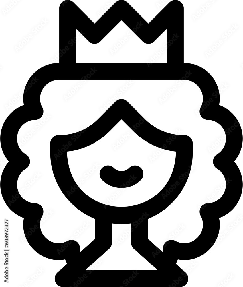 Princess Icon. Princess Vector illustration isolated on transparent ...