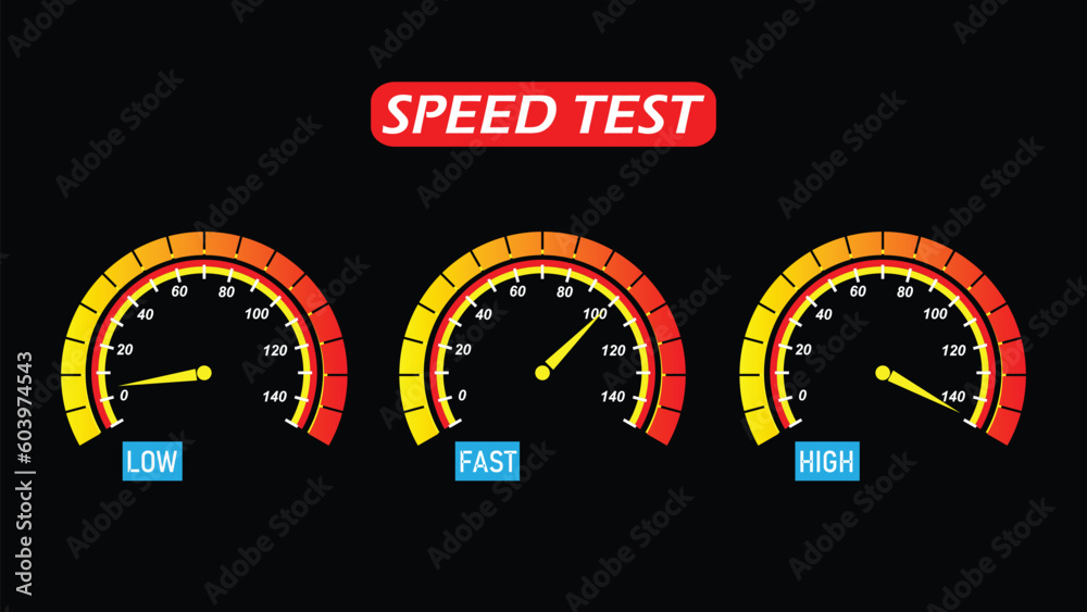 Vector speedometer Icon. Internet Speed. Speed, power and fuel gauge ...