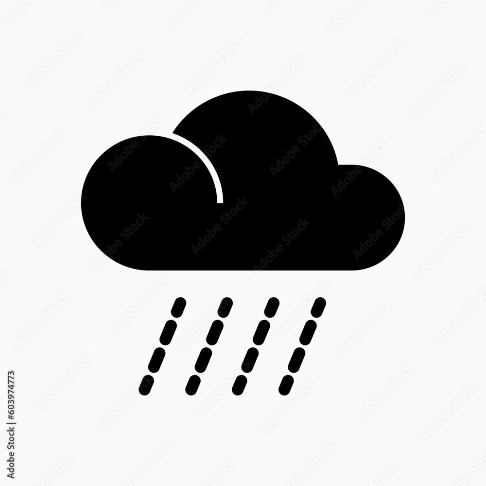 Rain Cloud Symbol. Weather Element Illustration As A Simple Vector Sign ...
