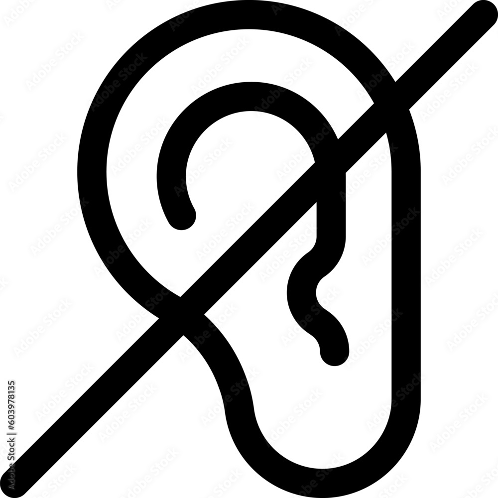 Deaf Icon. Deaf Vector illustration isolated on transparent background ...