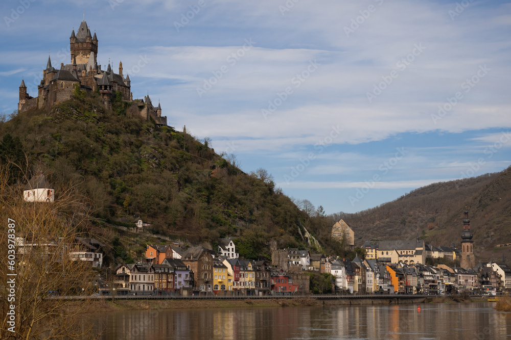 Cochem Castle or Reichsburg imperial impressive medieval historic ...
