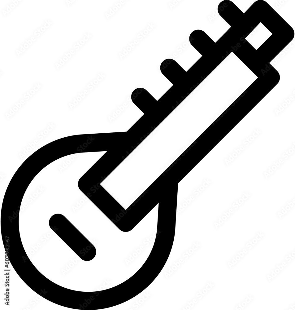 Sitar Icon. Sitar Vector illustration isolated on transparent ...