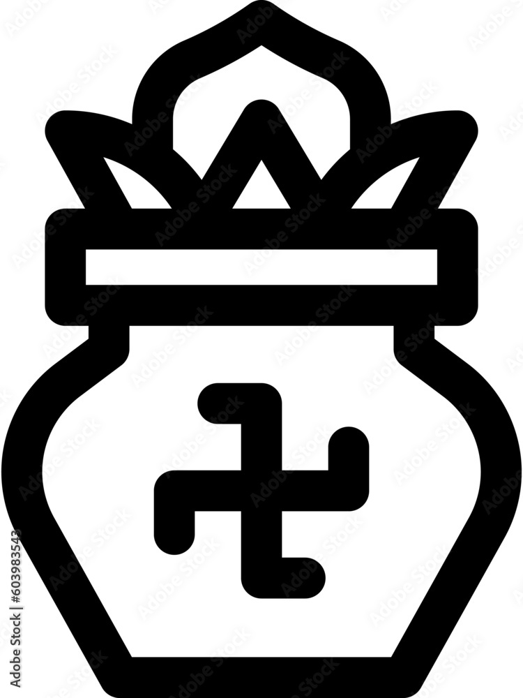 Kalasha Icon. Kalasha Vector illustration isolated on transparent ...