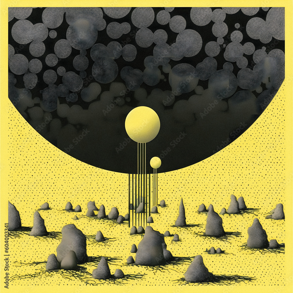 Surrealistic Displacement: Minimalist 1970s Album Cover Inspired by ...