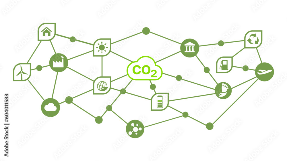 Carbon co2 sustainable. Carbon neutral concept reduces CO2 emissions ...