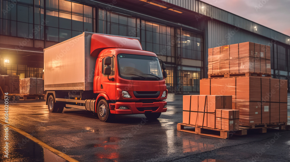 Optimizing Distribution Operations, Delivery Truck Loaded with Boxes at ...