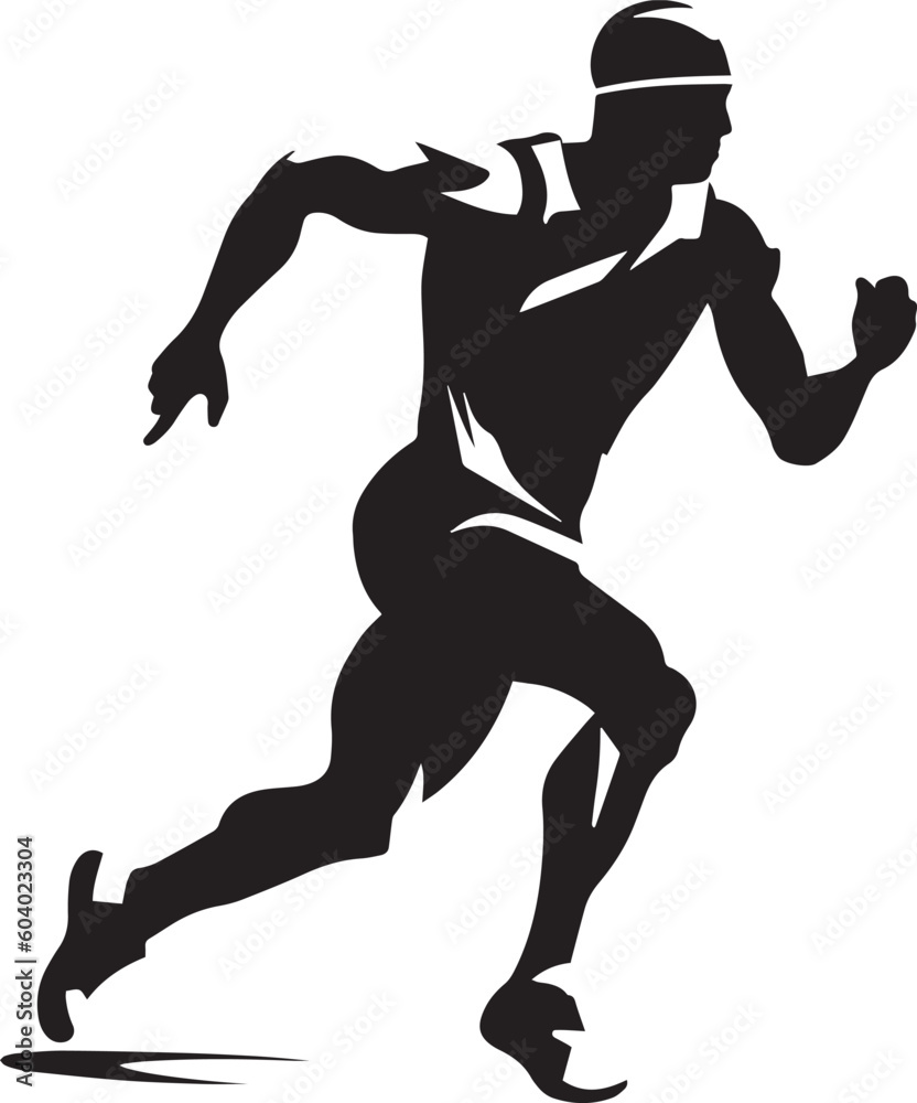 Poster Running man silhouette vector illustration, SVG – Wall Art ...