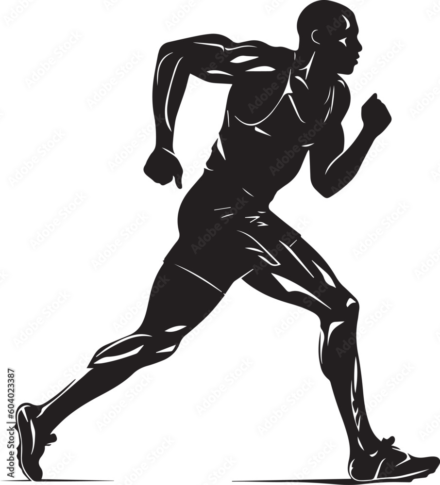 Running man silhouette vector illustration, SVG Stock Vector | Adobe Stock