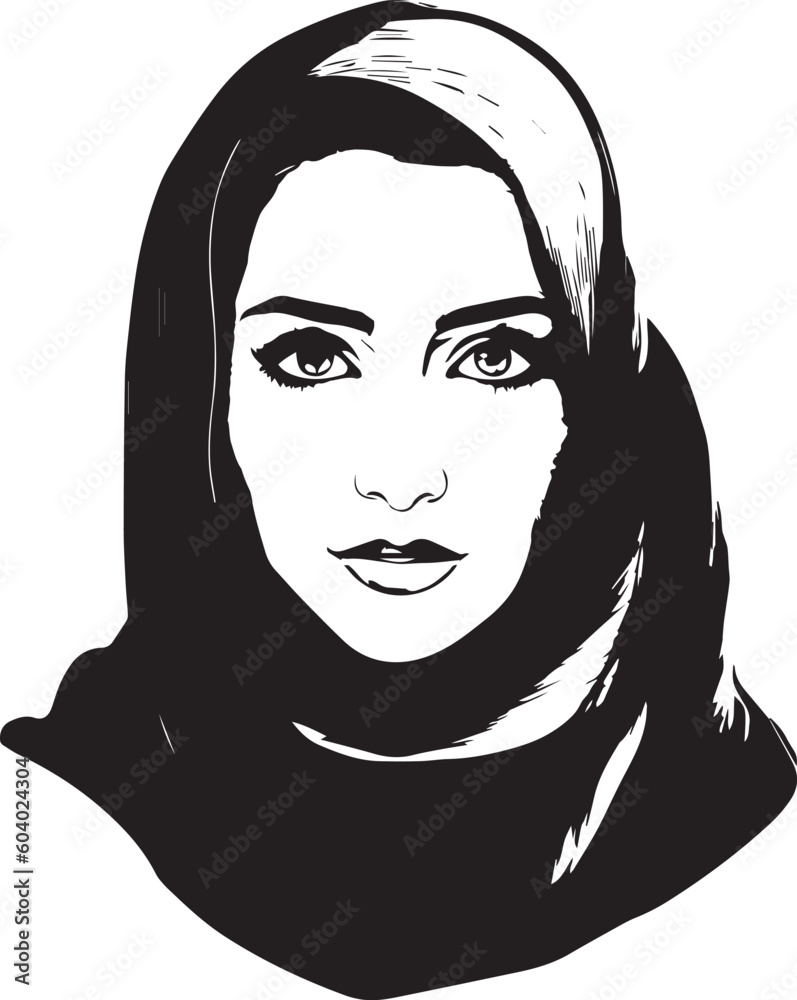 Arab woman in hijab vector Illustration, SVG Stock Vector | Adobe Stock