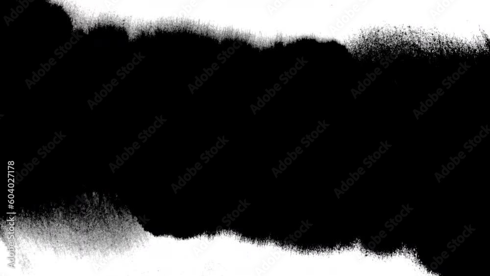 Black ink artistic flow splatter spots spills white paper beautiful ...