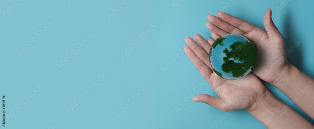 Hands Holding 3d Render Earth Save Planet Earth Day Sustainable