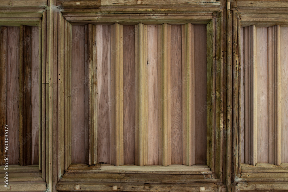 Restored abbey ceiling with a mixture of new and old timber wood ...