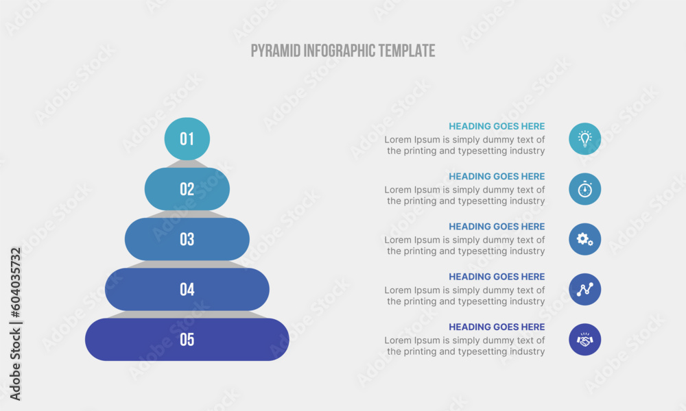 Pyramid chart flat vector diagram infographic Stock Vector | Adobe Stock
