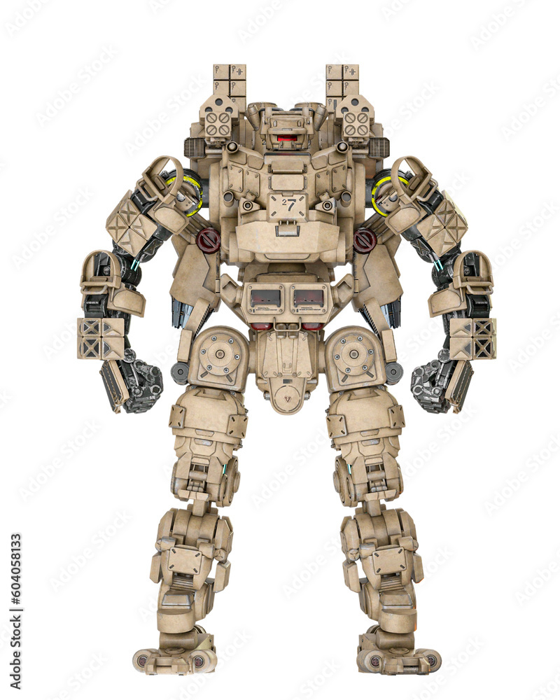ภาพประกอบสต็อก piloted combat sci-fi armor mech unit painted out in ...