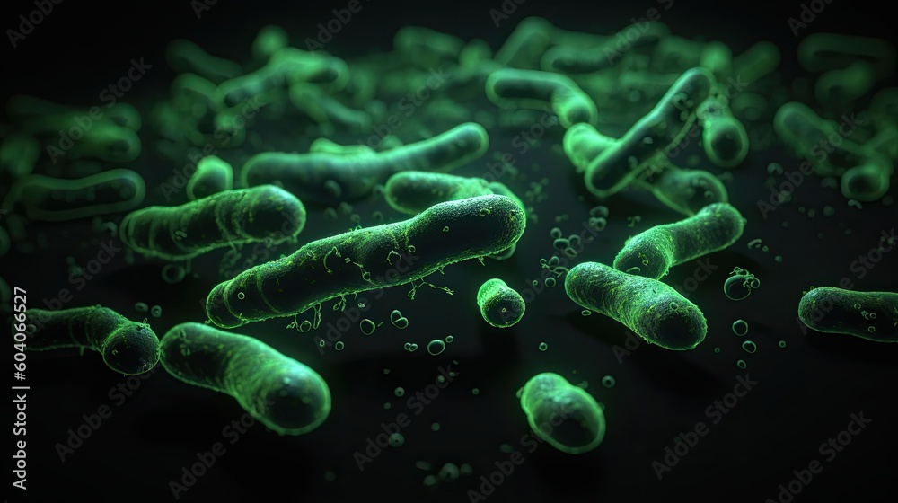 Green bacteria, an awe-inspiring 3D illustration capturing nature of ...