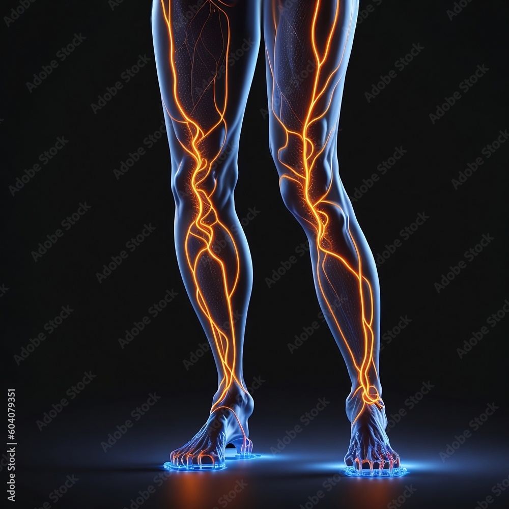 Circulatory system legs light trails Stock Illustration | Adobe Stock