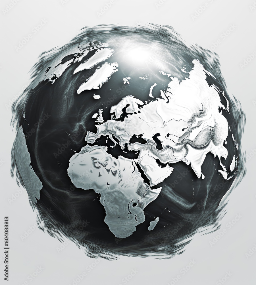 world map round world map with black earth icon on white background ...