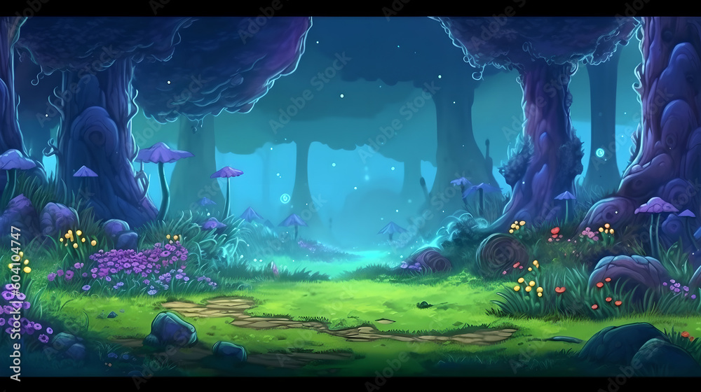 RPG Gaming Battle Scene Forest Dungeon in Pixel 8bits 16bits 32 bits ...