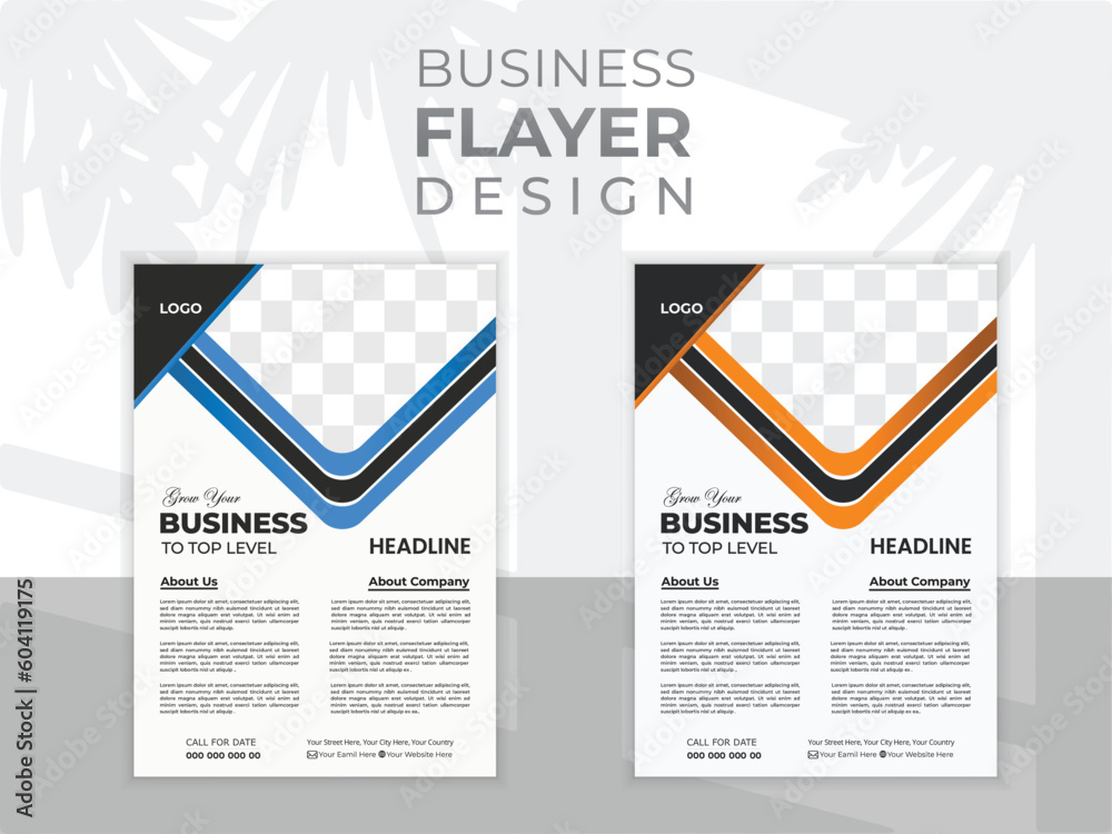 Collection of Corporate Business Flyer Design with Blue Gradient Gold ...