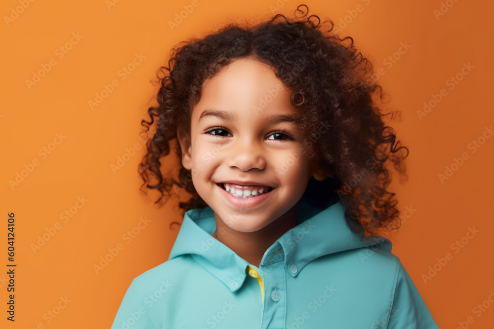 Happy cute little girl, pop color banner, school design theme ...